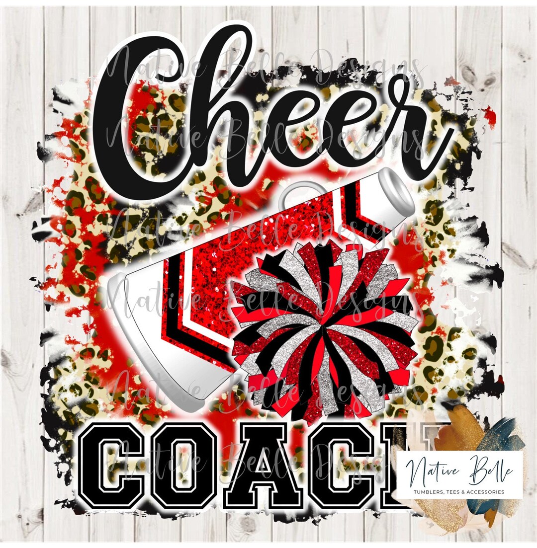 Cheer Coach, Red and Black,sublimation,digital Download,animal Print ...