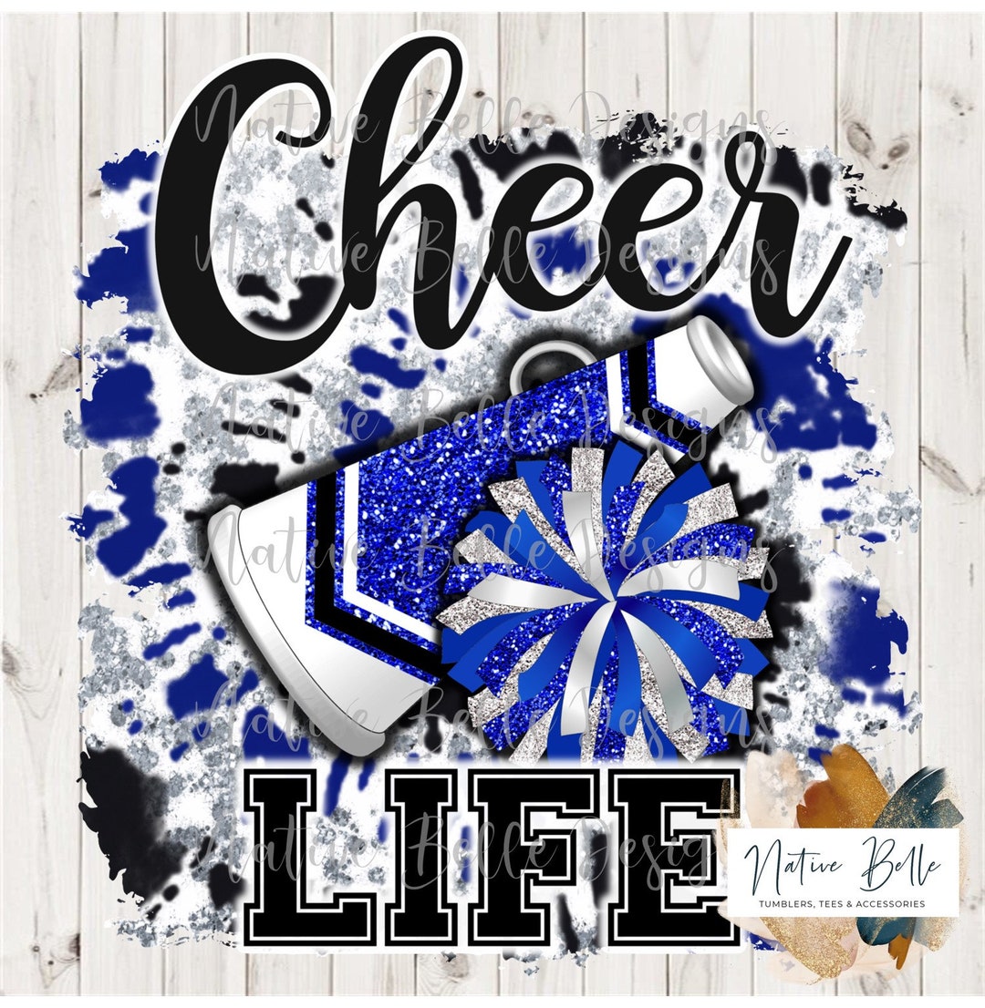 Cheer Life,blue Black and Silver,sublimation,digital Download,animal ...