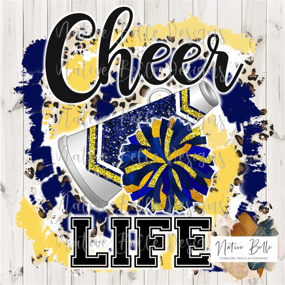 Cheer Life,sublimation,digital Download,navy and Gold,animal Print,png ...