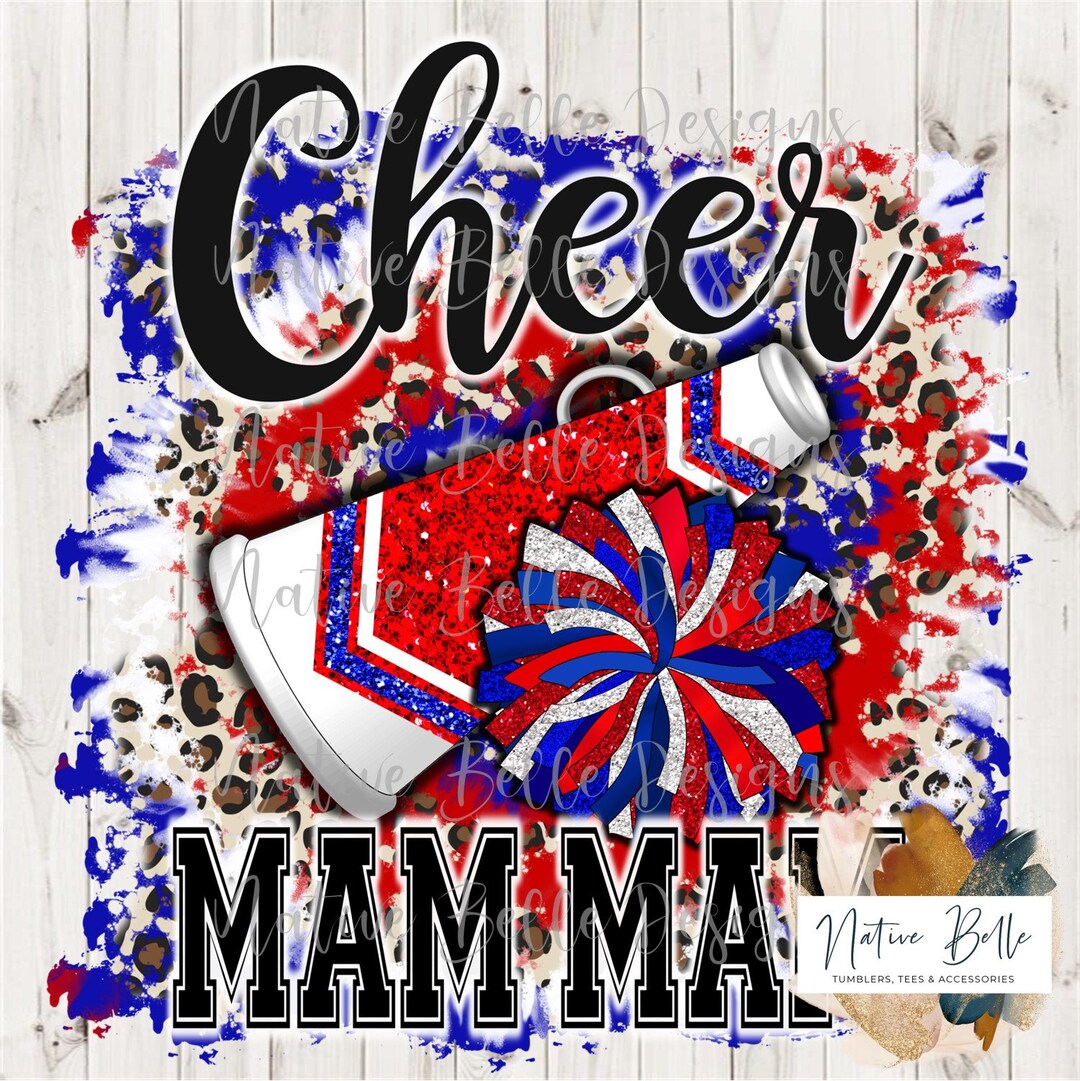Cheer Mam Mam-red White and Blue-png-sublimation-cheer-digital Design ...