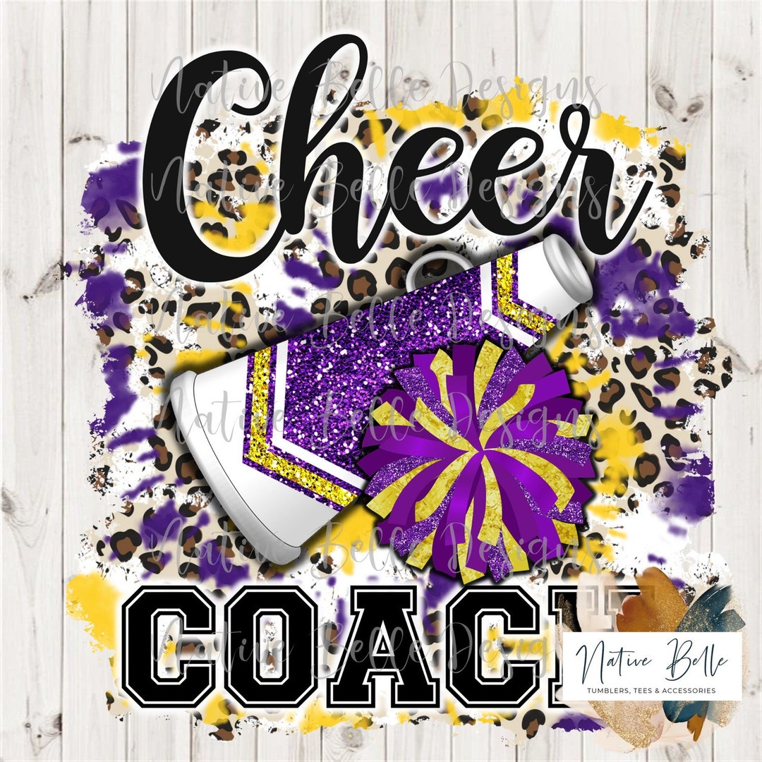Cheer Coach,purple and Yellow,sublimation,digital Download,animal Print ...