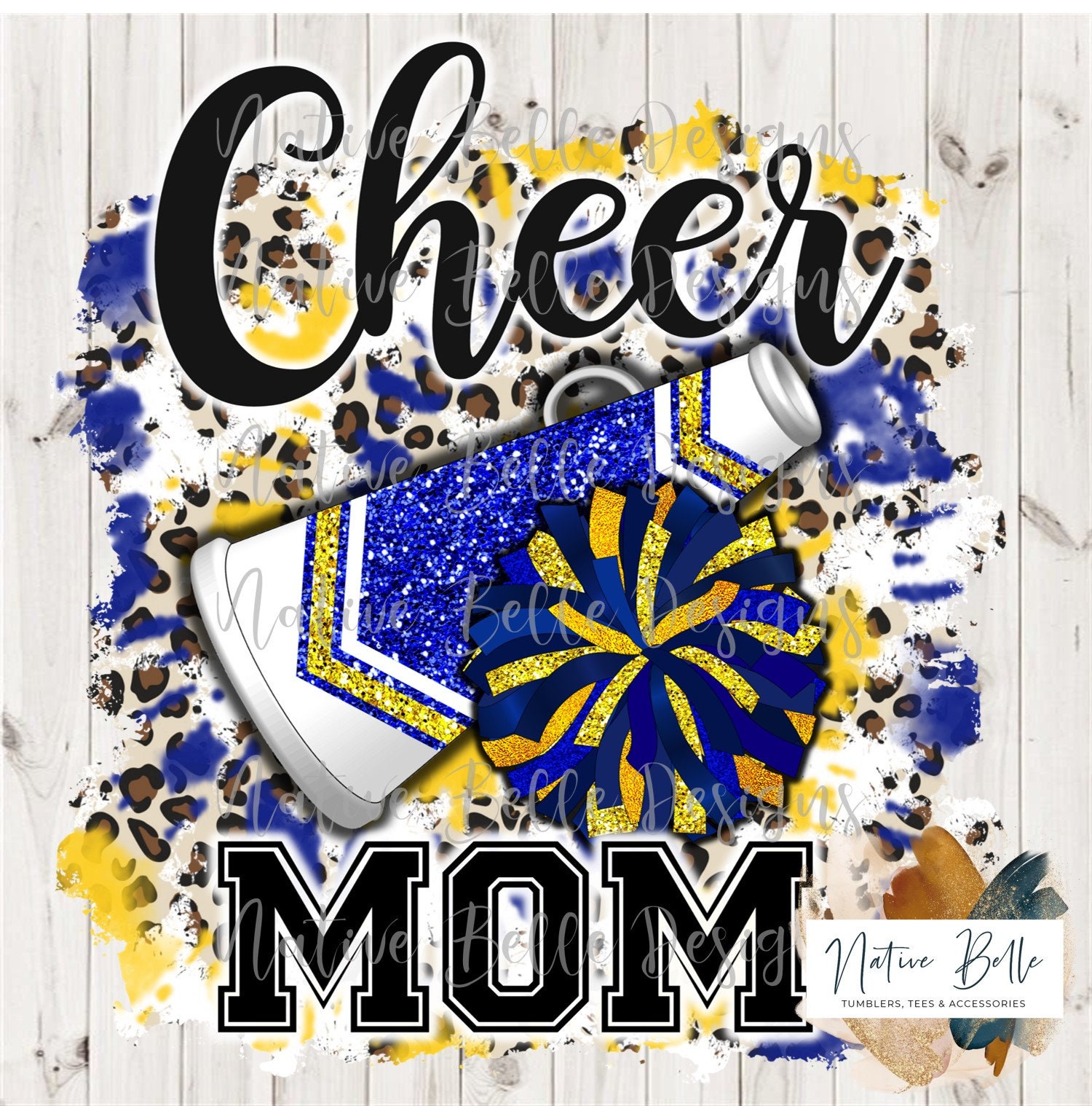Cheer Mom,royal Blue and Yellow,sublimation,digital Download,animal ...
