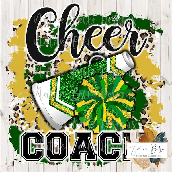 Green Cheer Coach Png - Etsy