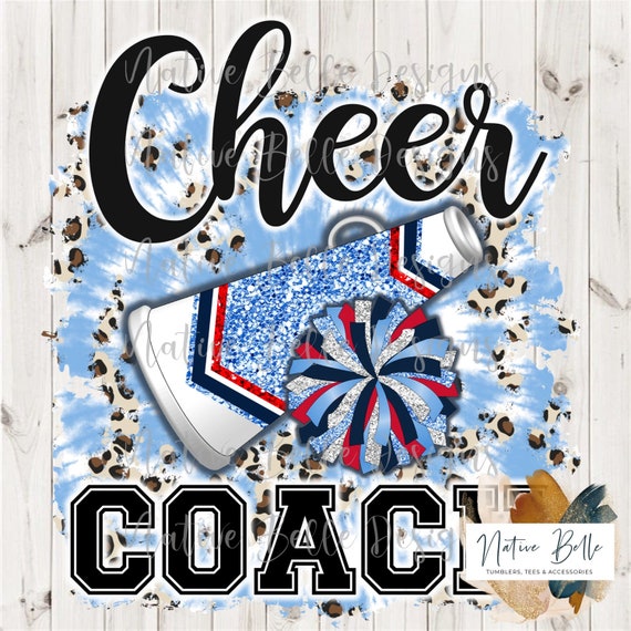 Cheer Coach-red and Light Blue-png-sublimation-cheer-digital - Etsy