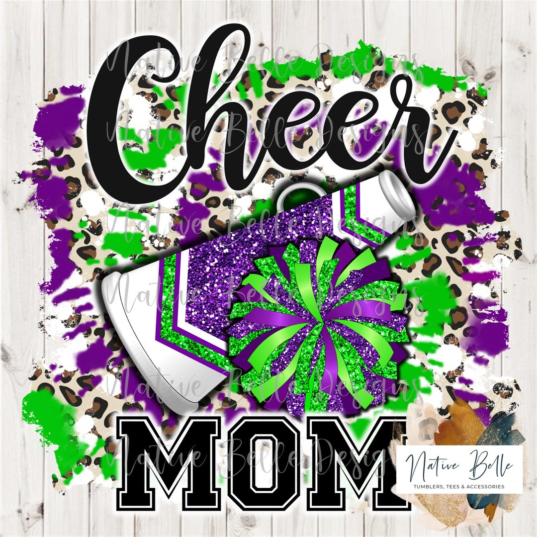 Cheer Mom,sublimation,digital Download,purple, Lime Green,animal Print ...