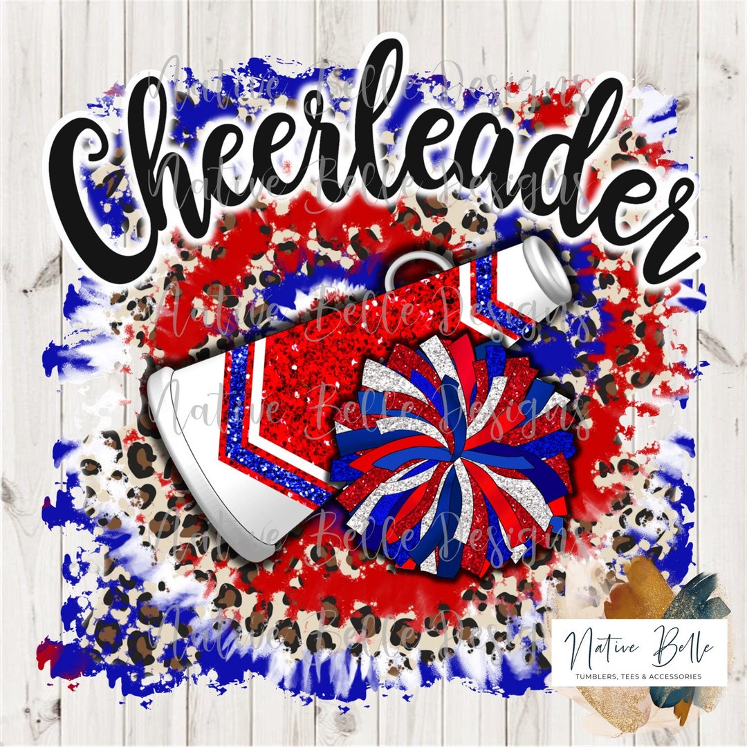 Cheerleader-red White and Blue-png-sublimation-cheer-digital Design ...