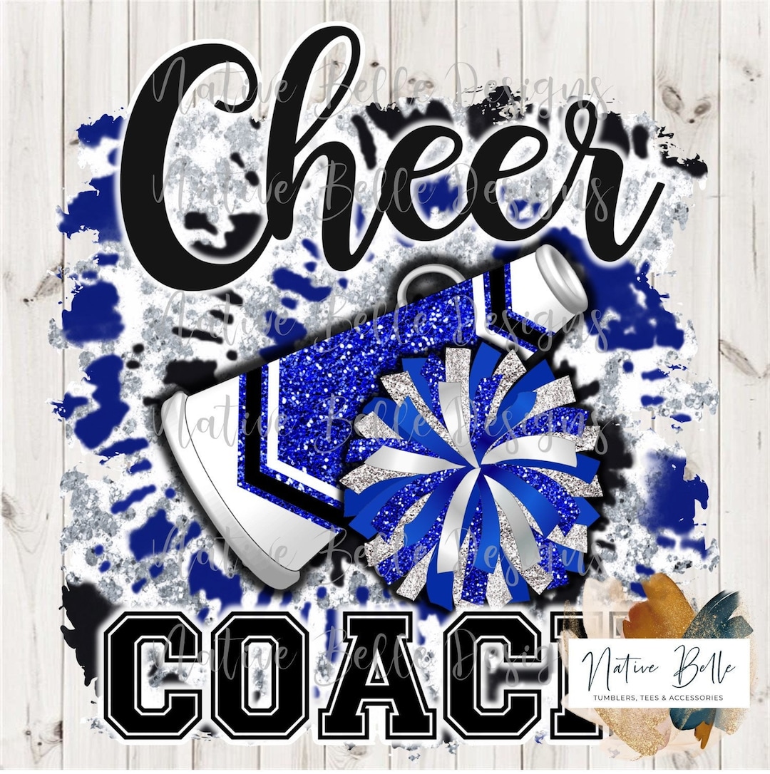 Cheer Coach,blue Black and Silver,sublimation,digital Download,animal ...