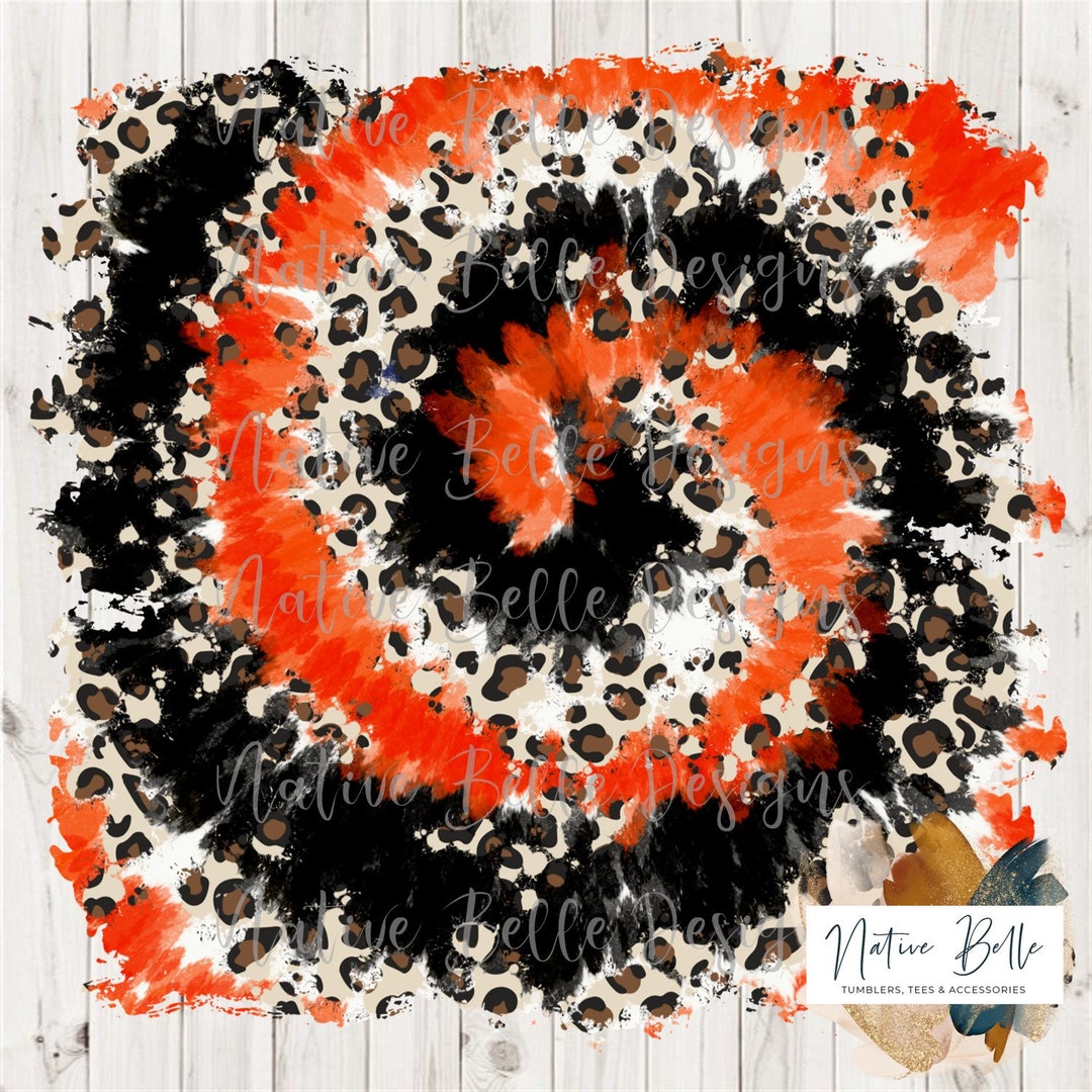 Orange and Black Tie Dye-animal Print-png-sublimation-digital Download ...