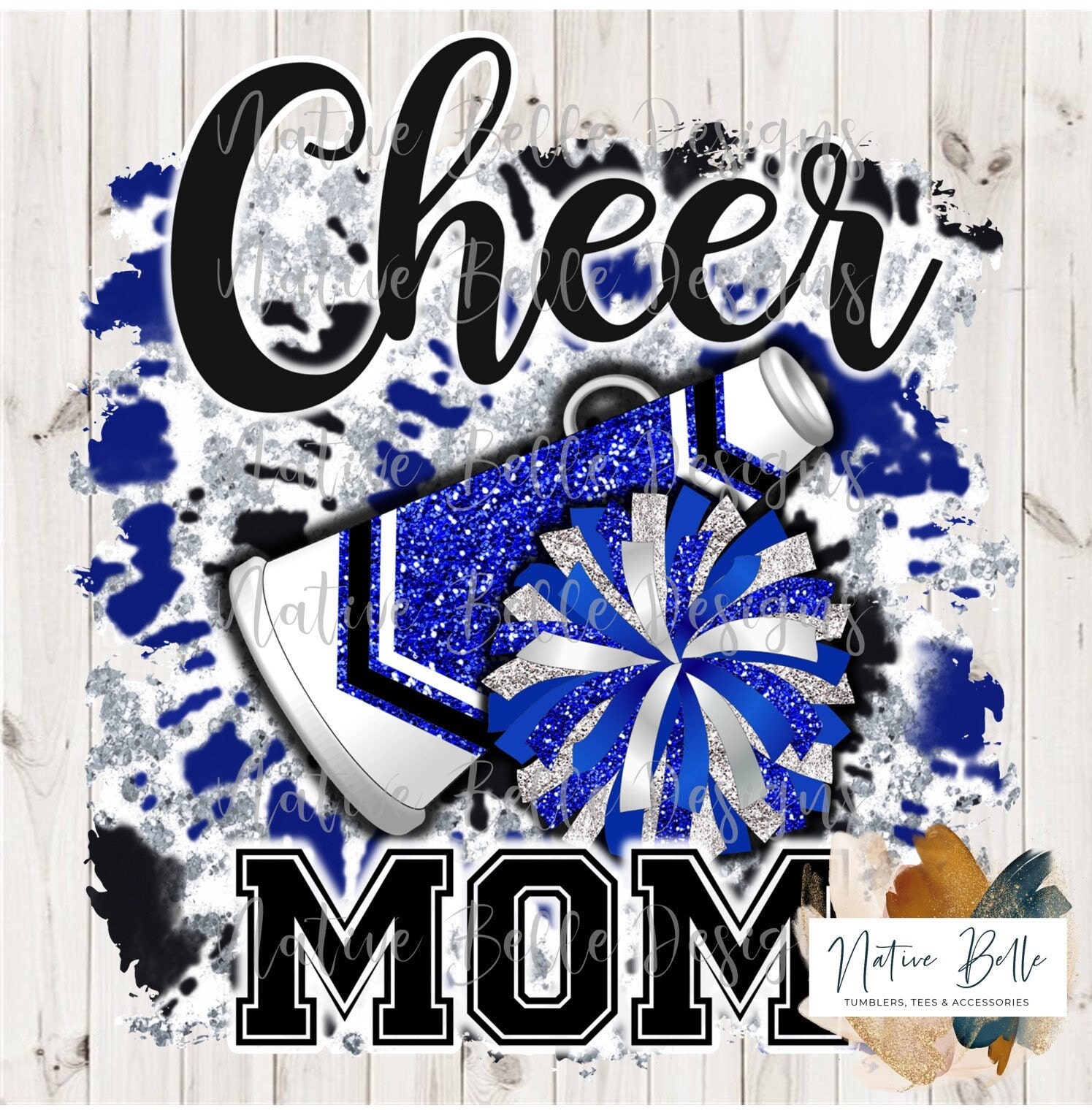 Cheer Momblue Black and Silversublimationdigital - Etsy