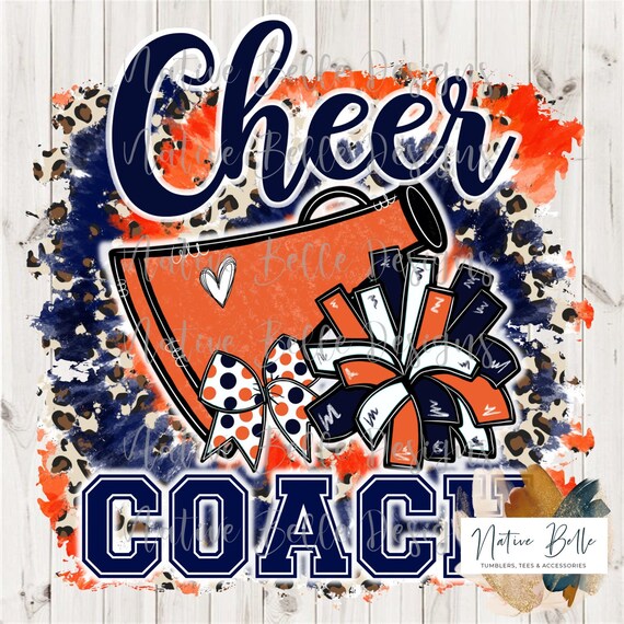 Cheer Coach-navy and Orange-png-sublimation-cheer-digital - Etsy