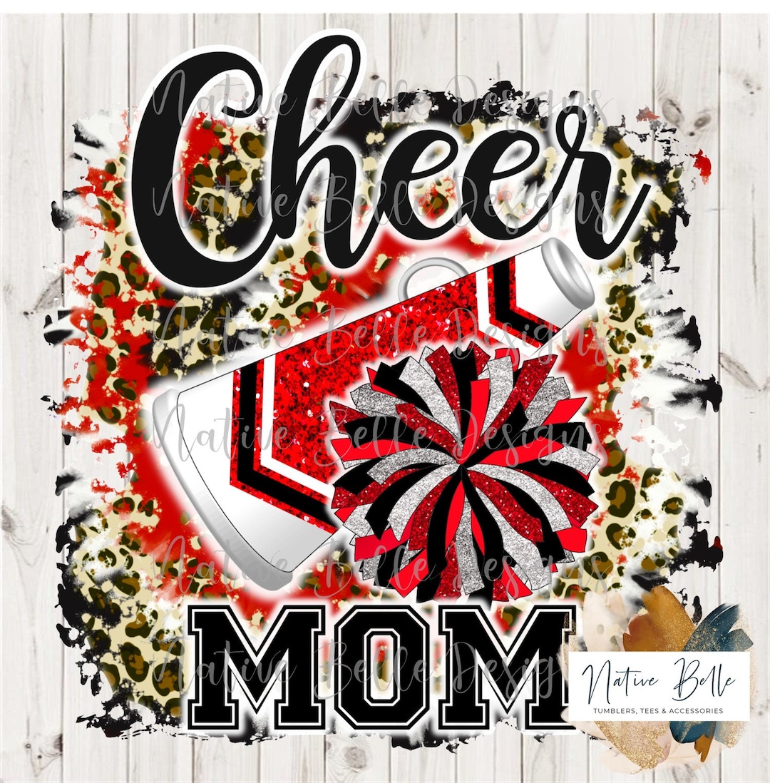 Cheer Mom-red and Black-png-sublimation-cheer-digital Design-digital ...