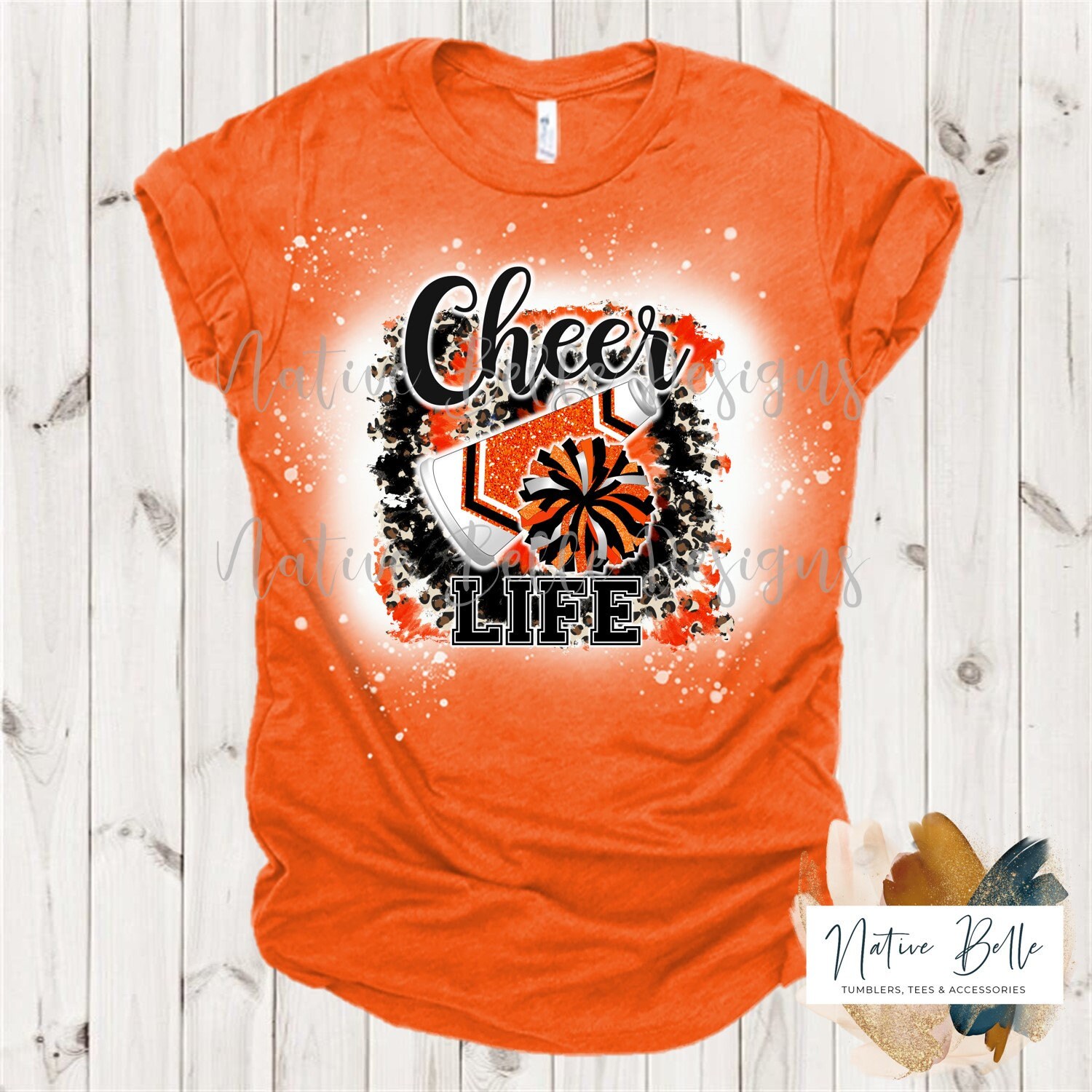 Cheer Life,sublimation,digital Download,orange and Black,animal Print ...