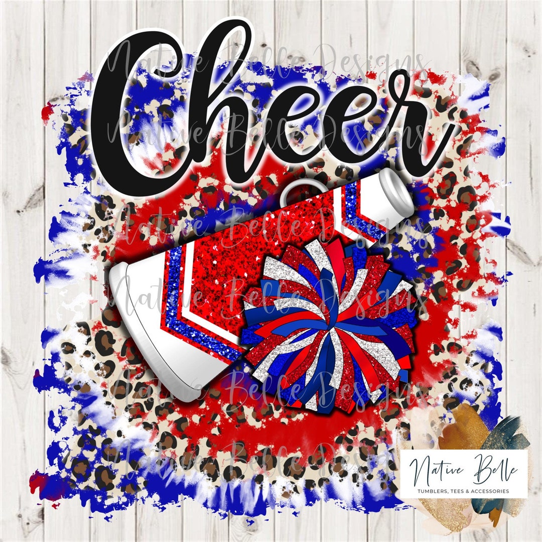 Cheer-red White and Blue-png-sublimation-cheer-digital Design-digital ...