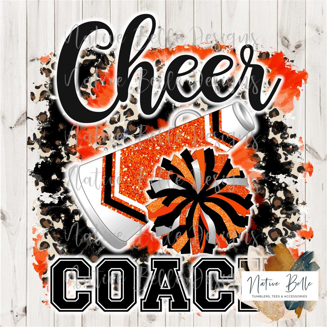 Cheer Coach,sublimation,digital Download,orange and Black,animal Print ...