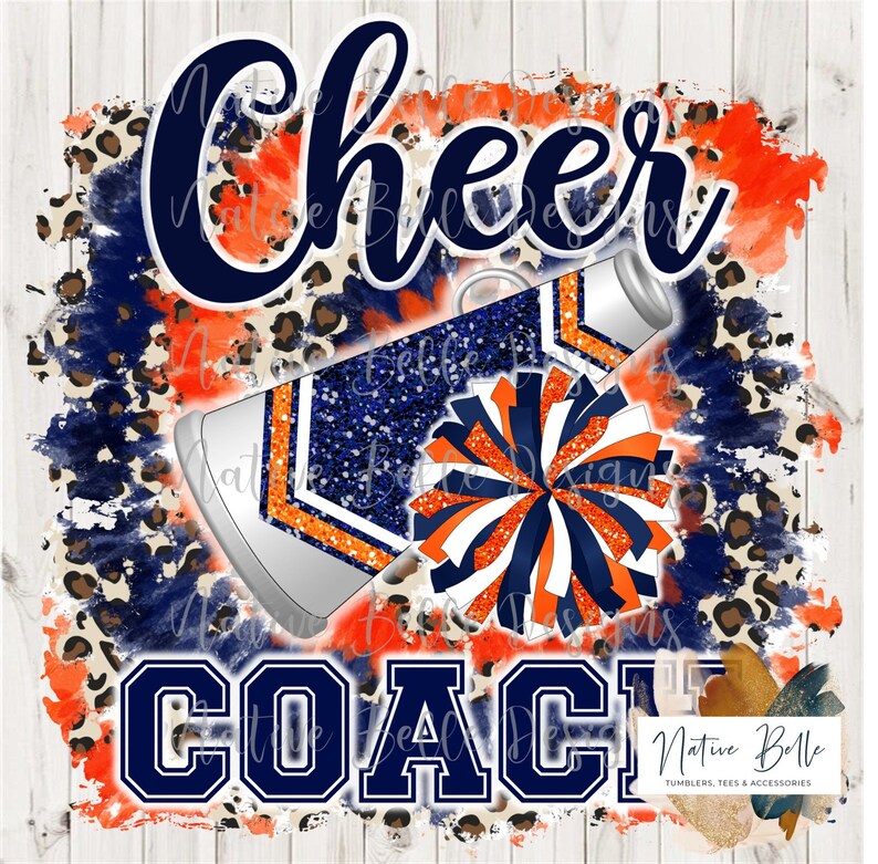 Cheer Coach-navy and Orange-png-sublimation-cheer-digital - Etsy