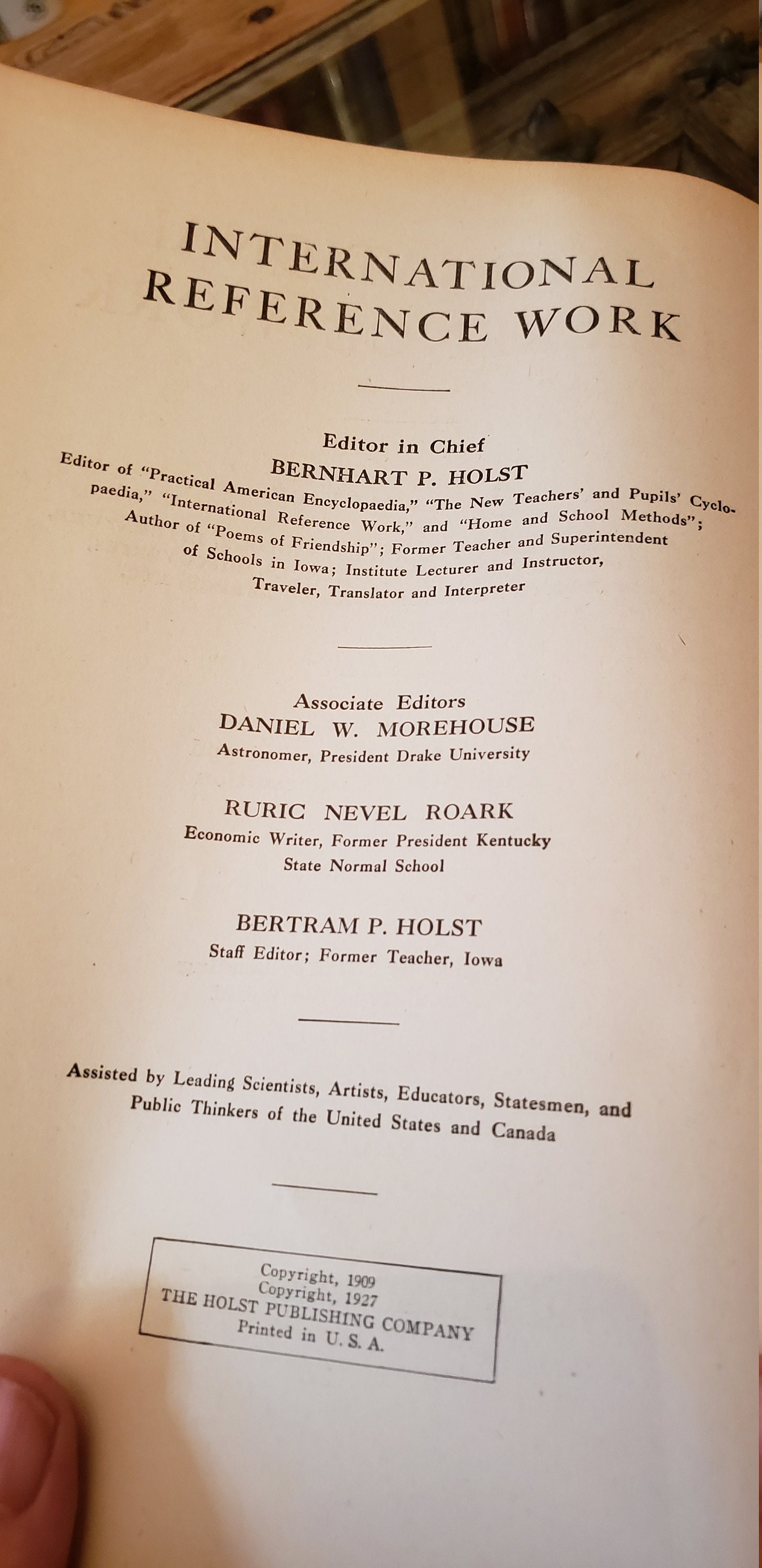 Vintage Book: International Reference Work Volume 1 1927 - Etsy