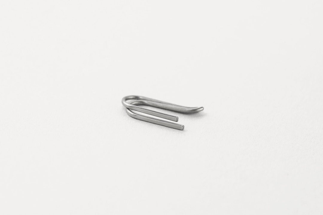 Tiny Ear Pin Sleeper Earrings, Mini Ear Climber, Ear Staples ...