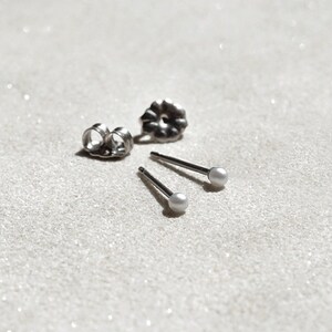 Nano 1mm Pearl Stud Earrings, Teeny Tiny Genuine Freshwater Pearl Studs ...