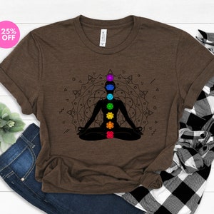 Seven Chakras Shirt,chakra Crystal Healing,yoga Tshirt,shirt for Yogi ...