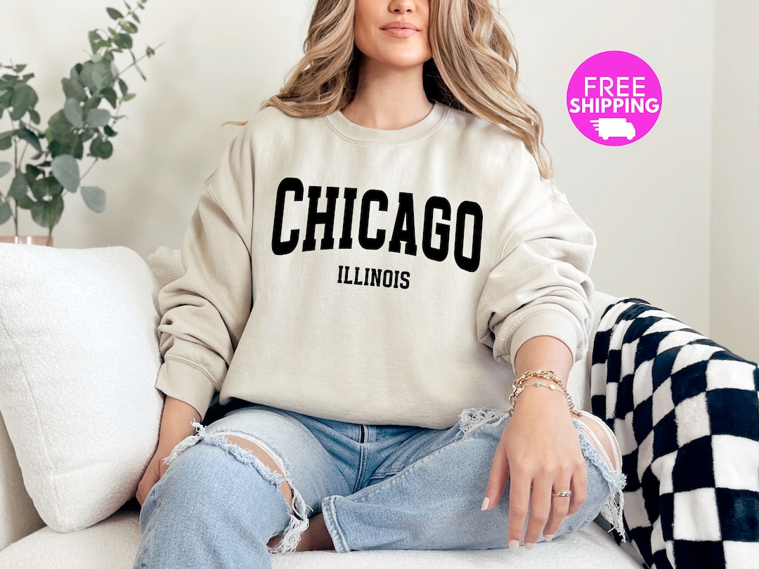 Chicago Illinois Vintage Sweatshirt for Women, Chicago Gifts ...