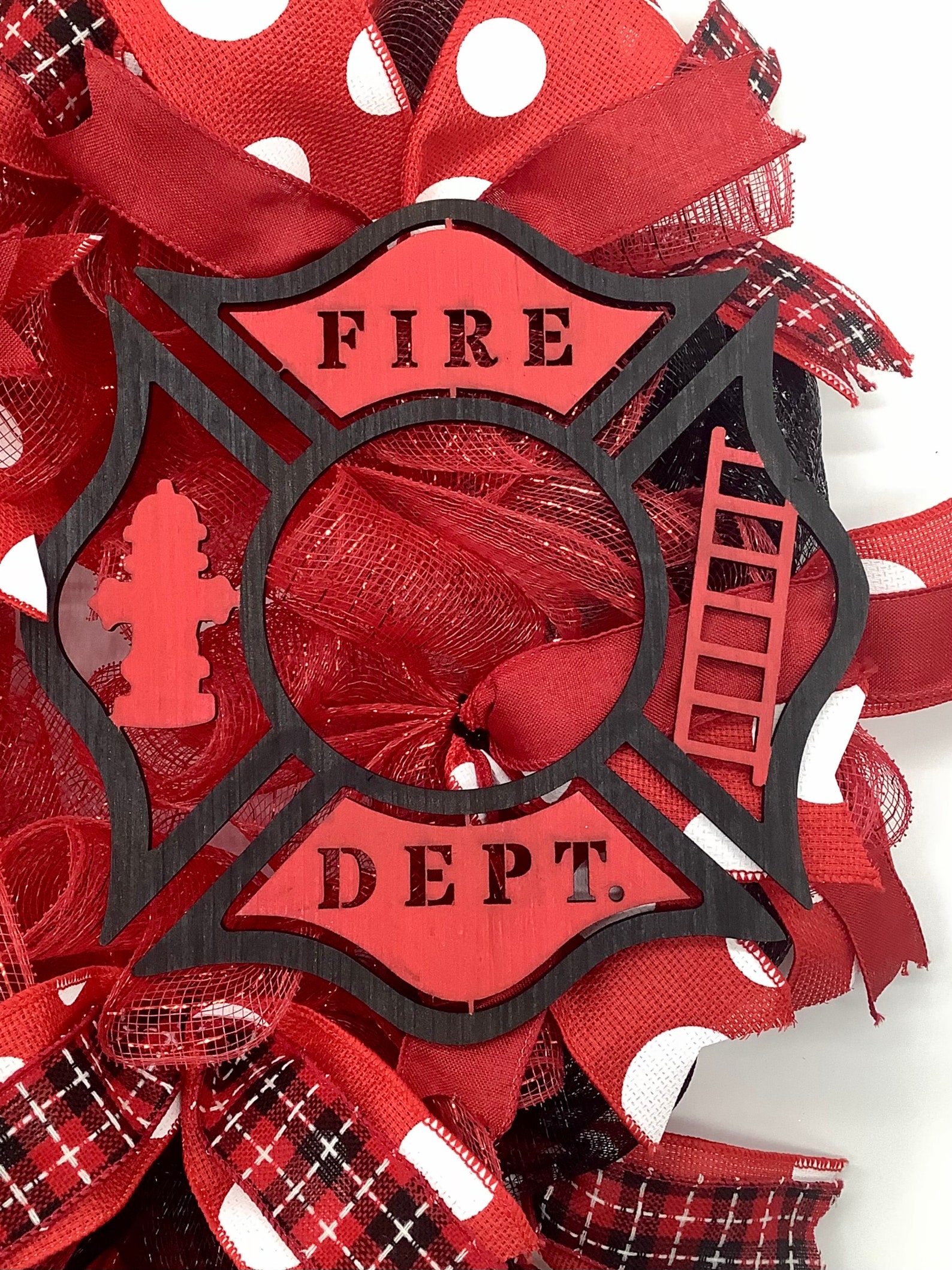 Fire Department Deco Mesh Wreath, Front Door Wreath, Mesh Wreath ...