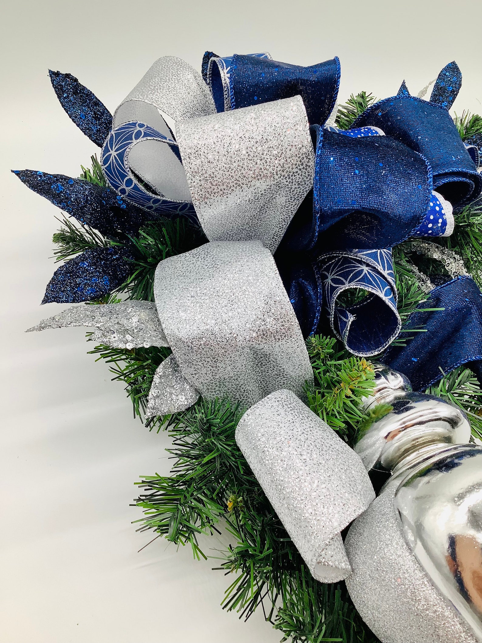 Corner Door Swag, Blue & Silver Corner Door Swag, Hanukkah Corner Door ...