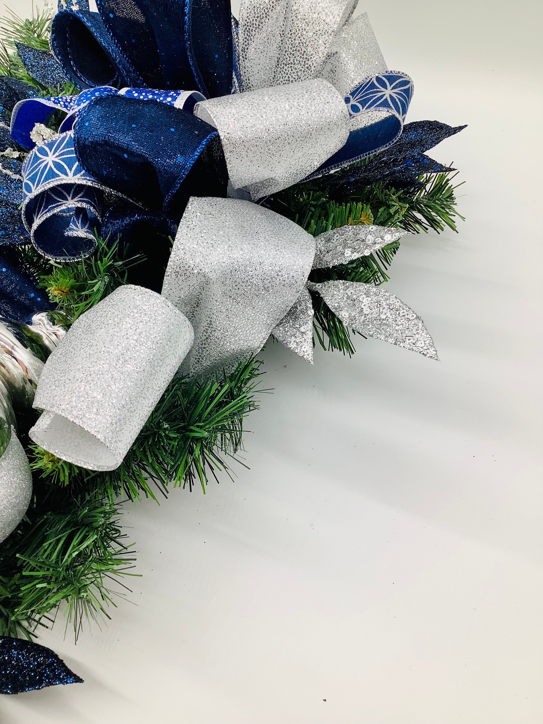 Corner Door Swag, Blue & Silver Corner Door Swag, Hanukkah Corner Door ...