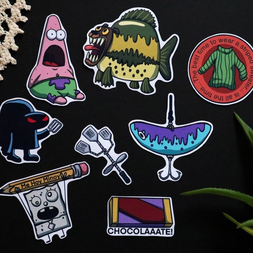 Spongebob Stickers Nickelodeon Sticker Pack Laptop - Etsy