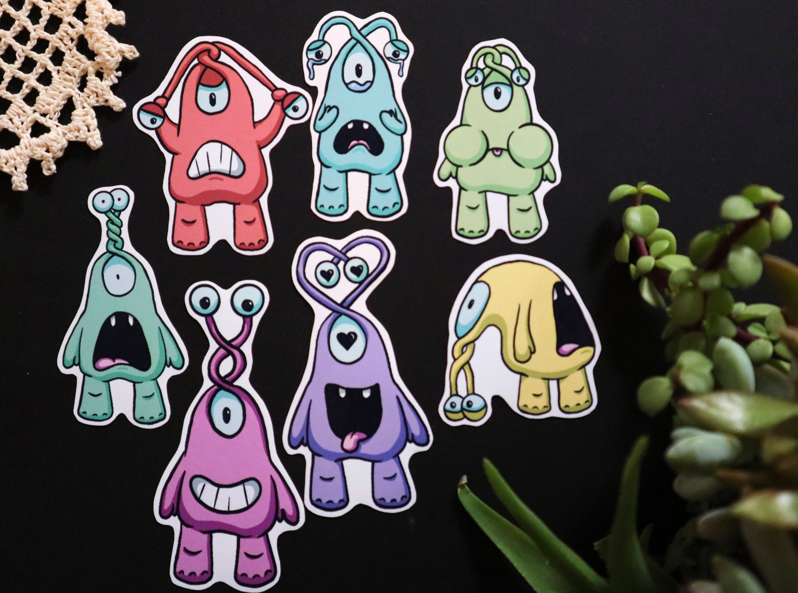 Monster Stickers Character Design Sticker Pack Laptop - Etsy