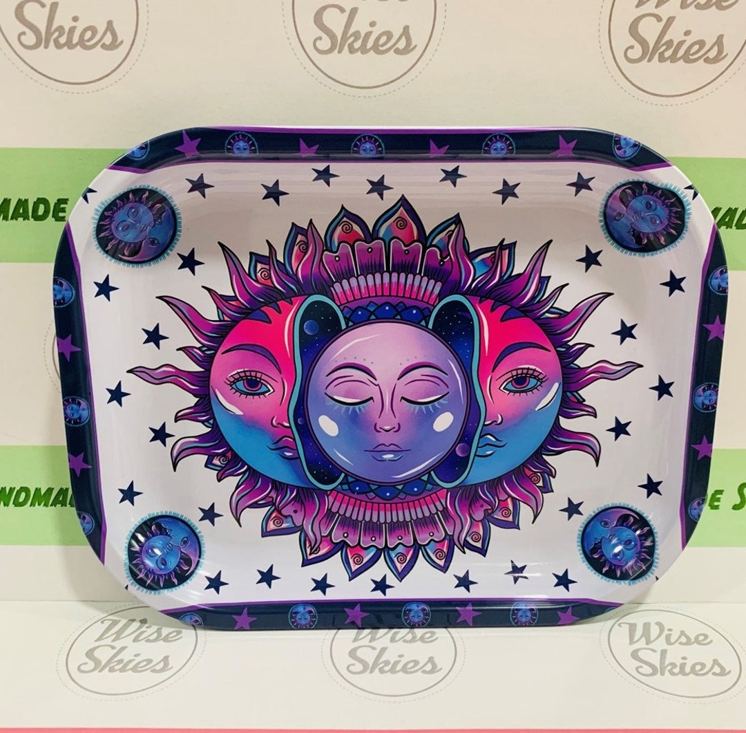 Hippy Purple Ladies Rolling Tray Smoking Accessories Psychedelic Tray ...
