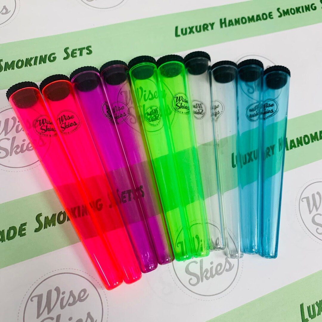 10 X Doob Tubes Assorted Bright Colours Doob Tube Holder Tubes Rolling ...