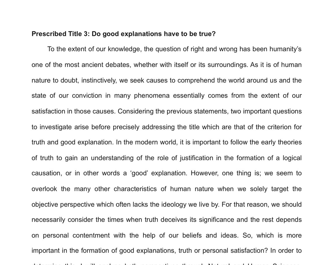 IB TOK Bundle: Essay + Presentation From May 2019 | Grade A - Etsy