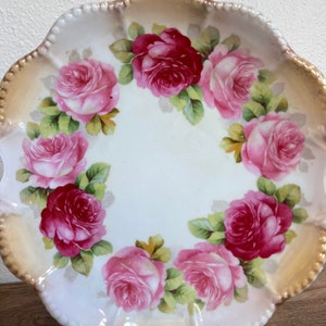 Hand Painted Porcelain Platter Roses Pattern D 10'' A140823 - Etsy