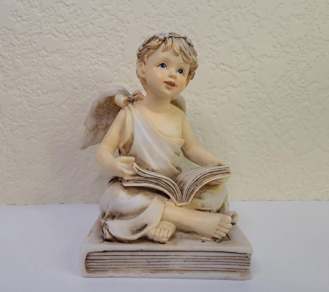 Little Children Angel Reading Book, Vintage Cherub 4'' - Etsy