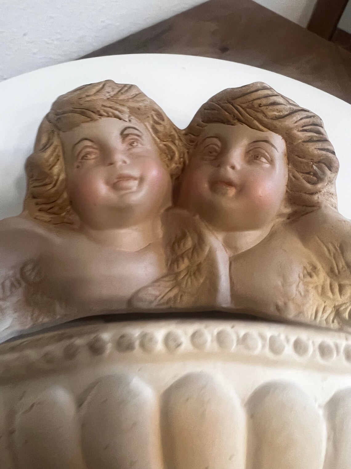 Vintage Clay of Angel Cherubs and Planter Wall Hanging Wall - Etsy