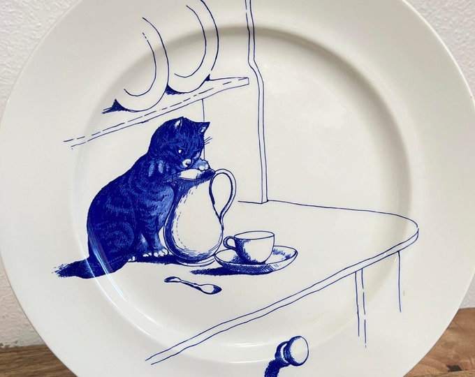National Trust of Uk Poole Pottery Cat Plate 10'' From Kingston Lacy ...