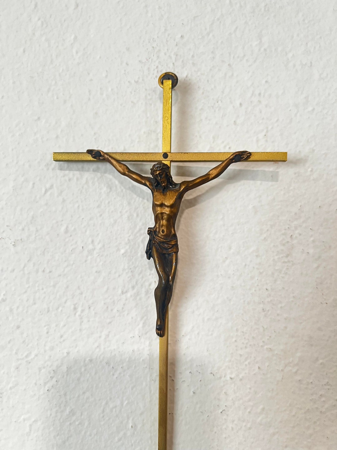 Religious Wall Crucifix ,gold Tone 10" A 0923 - Etsy