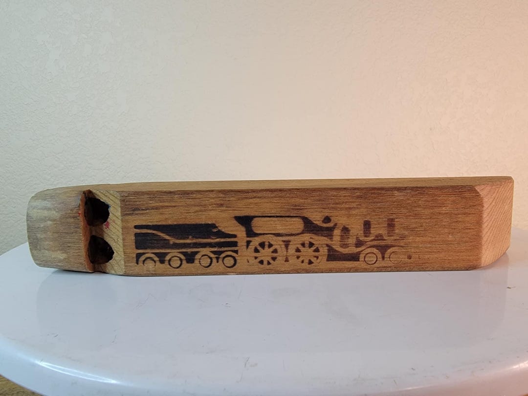 Vintage Wooden Hand Carved Wood Train Whistle 9'' - Etsy