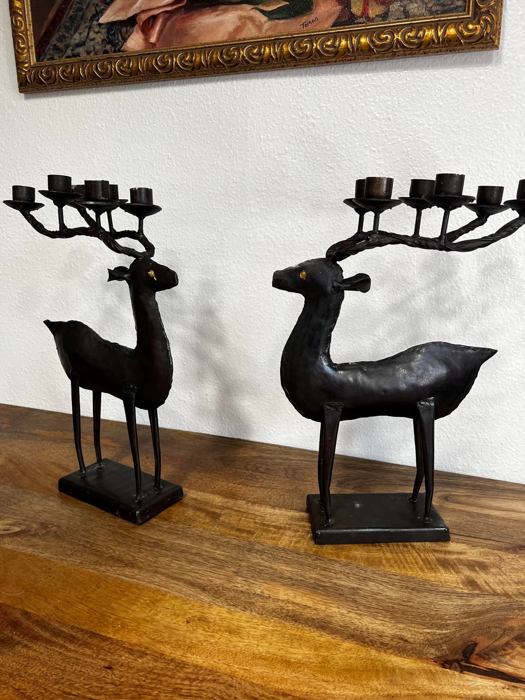 Vintage Brutalist Style Stag Candlestick Holder. - Etsy