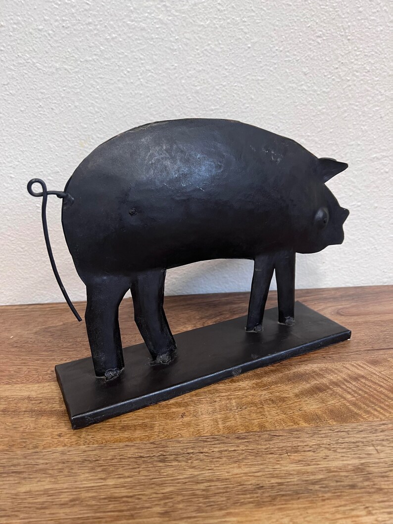 Rustic Vintage Hand Made Metal Pig L-11'' - Etsy