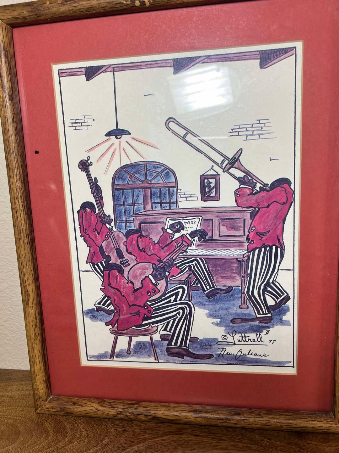 Set of 3 George Luttrell Jazz Prints – 1977 New Orleans Art – Framed ...