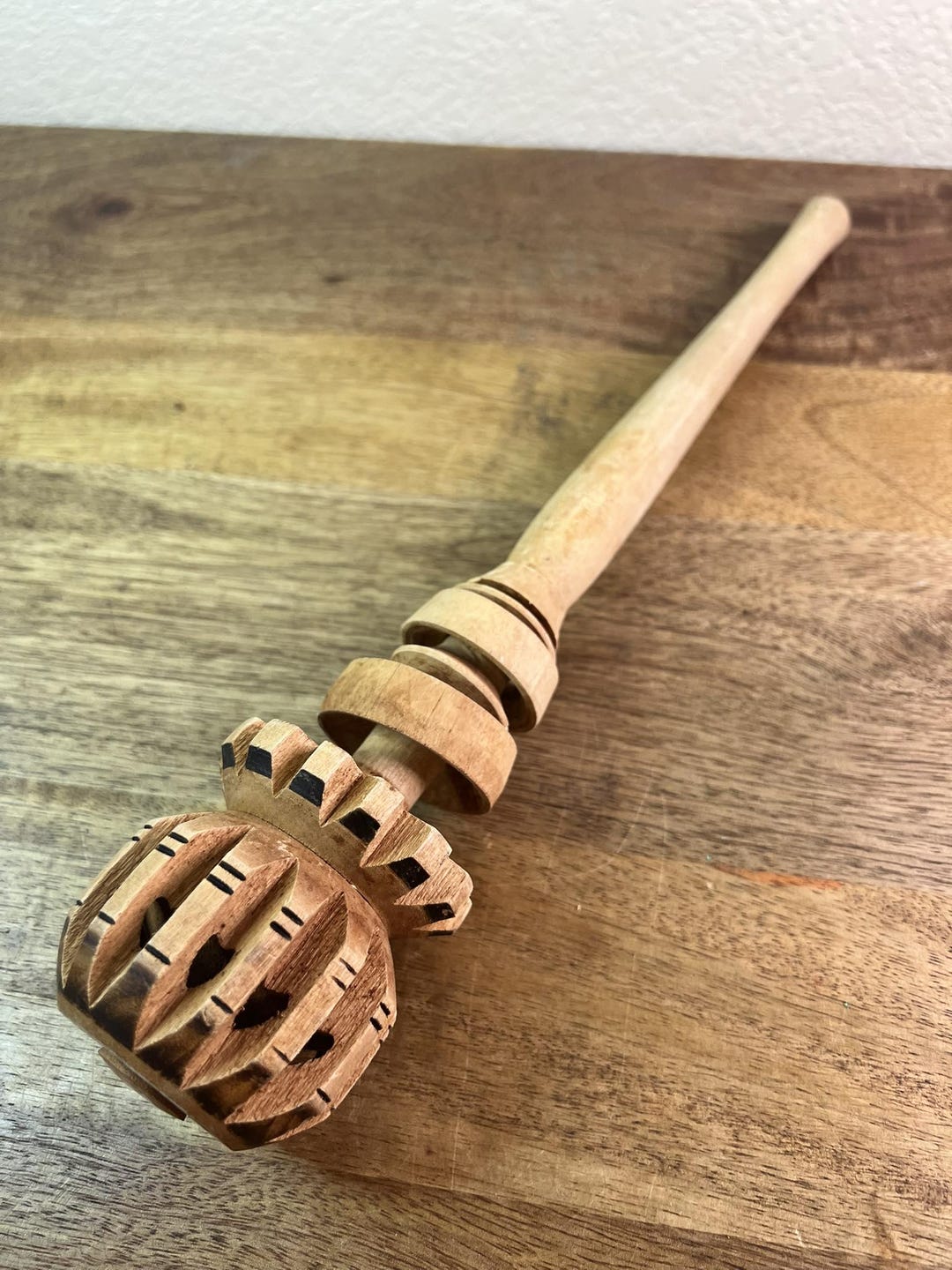 Vintage Hand Carved Mexican Molinillo Wooden Whisk for Hot Chocolate ...