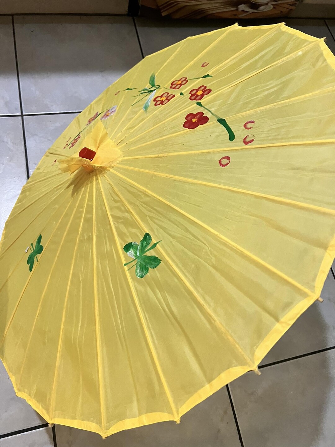 Vintage HAND PAINTED PARASOL Hand Painted Silk-fabric Parasol - Etsy