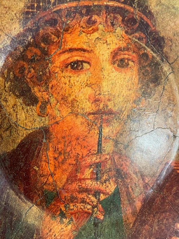Large Round Platter fresco of Sappho in Pompeii From - Etsy