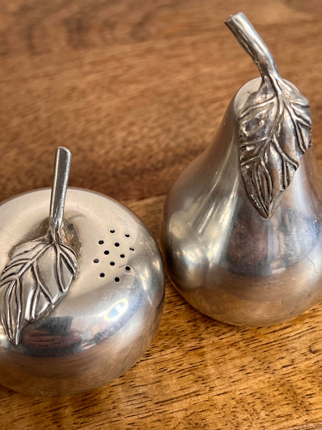 Apple and Pear Salt and Pepper Shakers kirk Stieff Pewter - Etsy