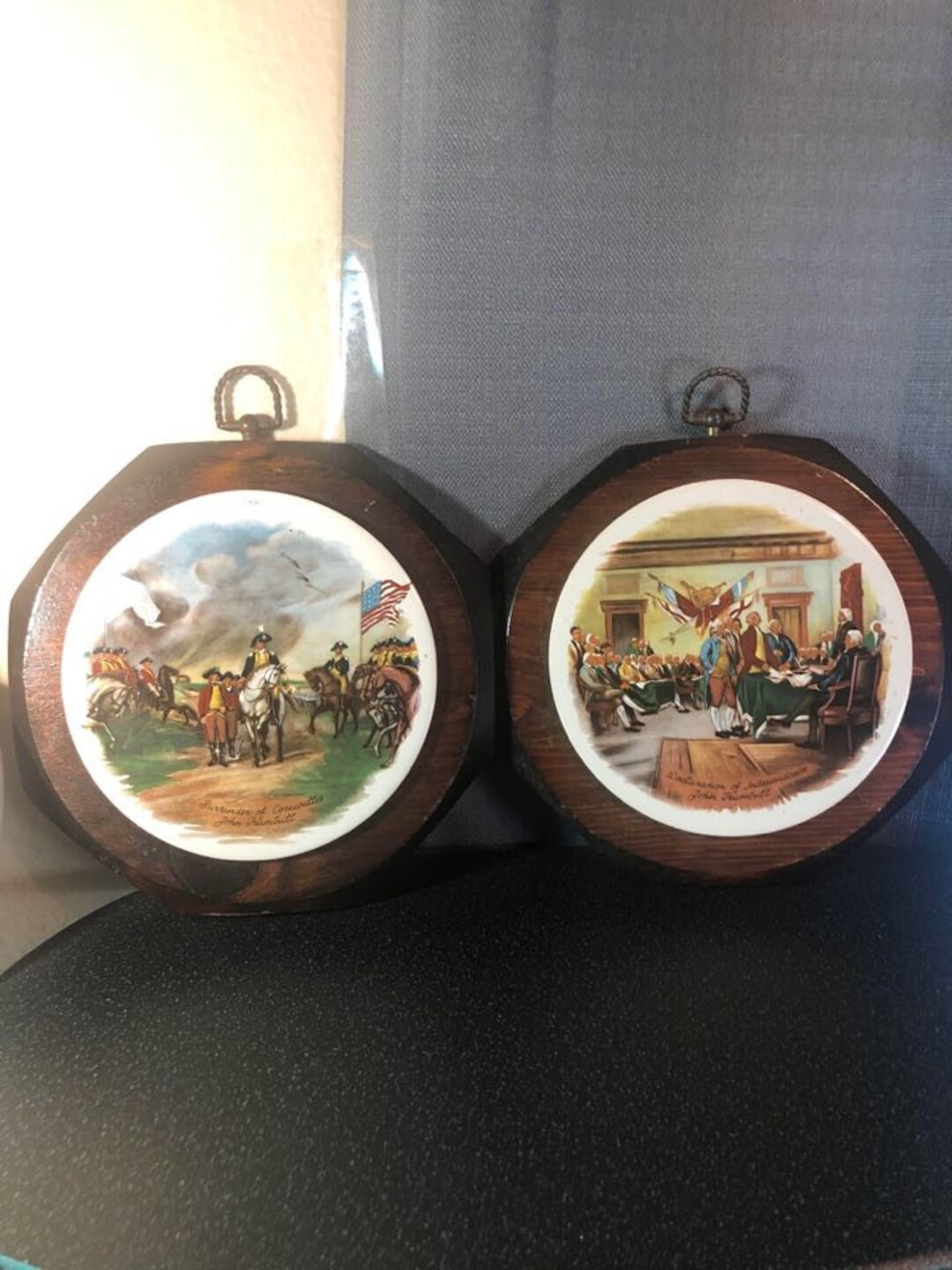 Vintage Jerry Schultz Co Octagonal Wood & Ceramic Pair of Wall - Etsy ...