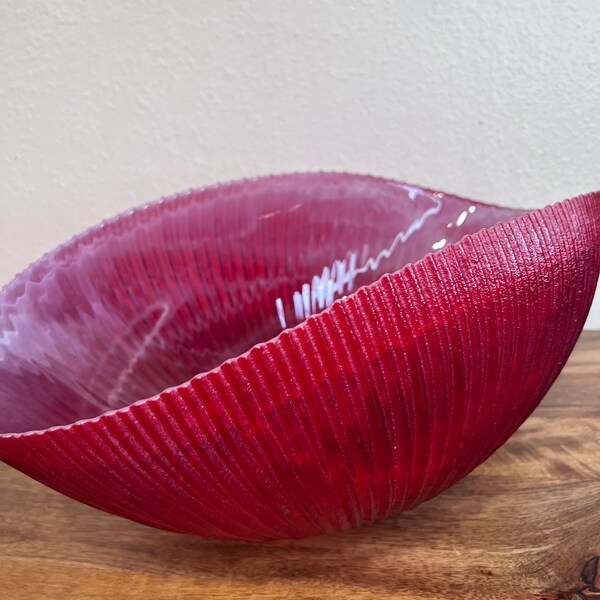 Red Glass Bowl - Etsy