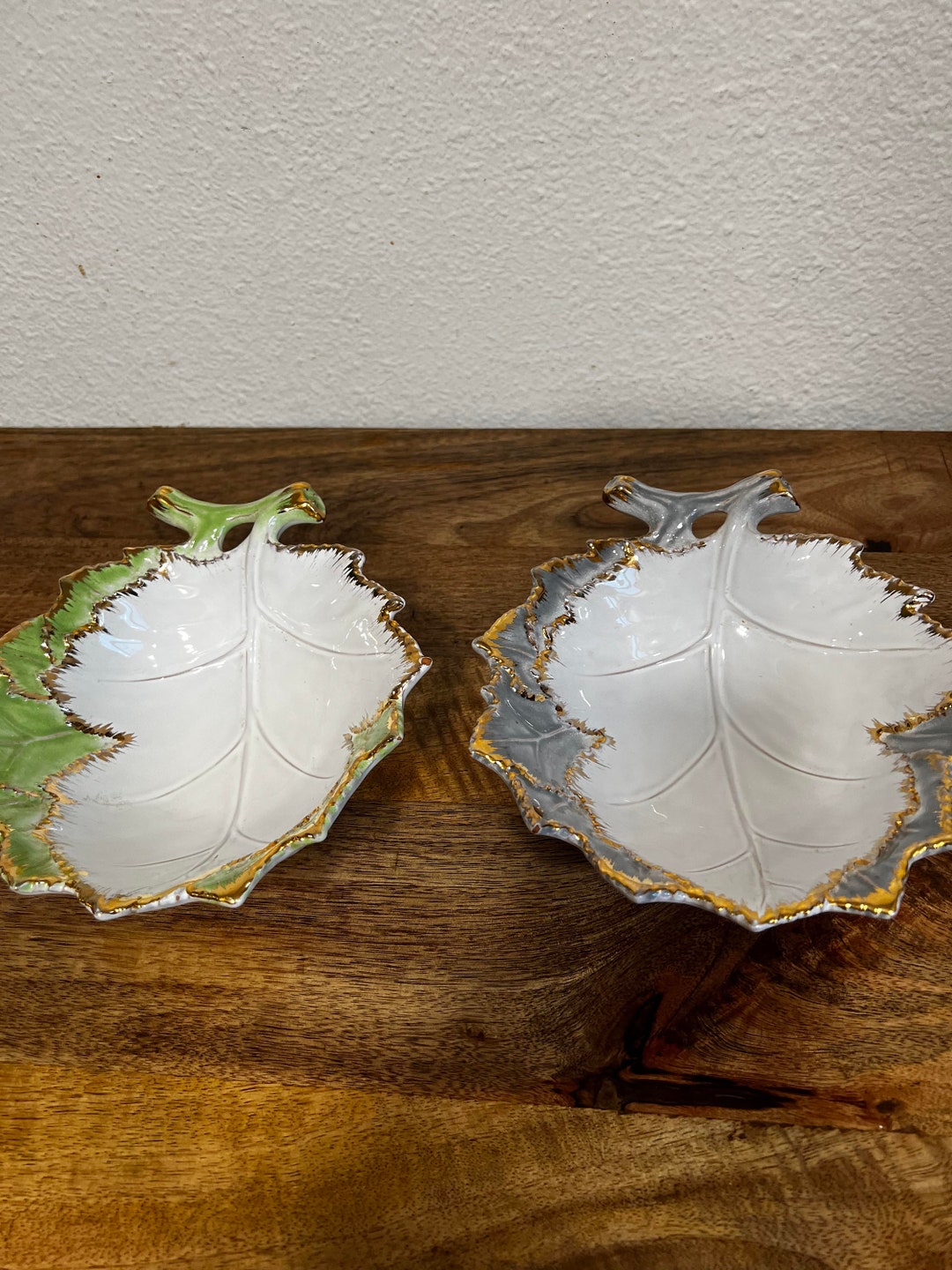You Choose ! Vintage MCM Double Leaf Shape Ceramic Serving Bowl ,made ...