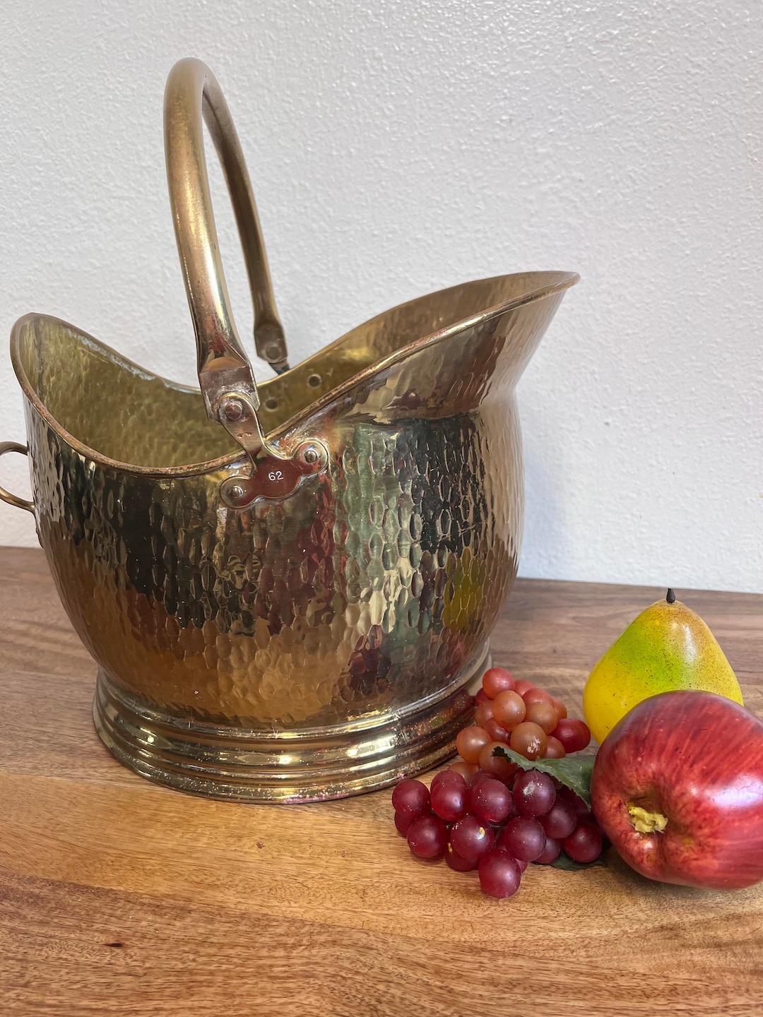 Vintage Large Polish Brass Peerage England Helmet Coal Scuttle /bucket ...