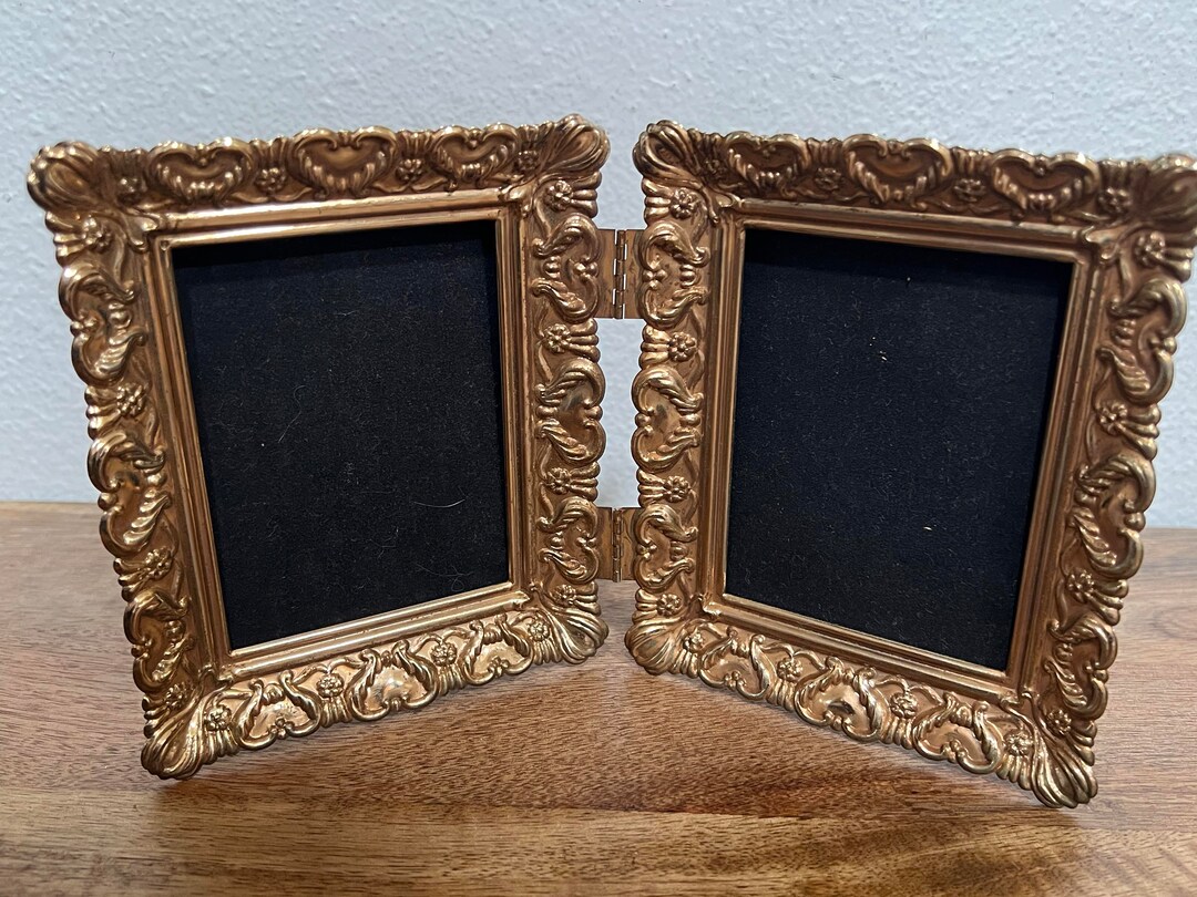 Antique Ornate Double Brass Photo Frames A106 - Etsy